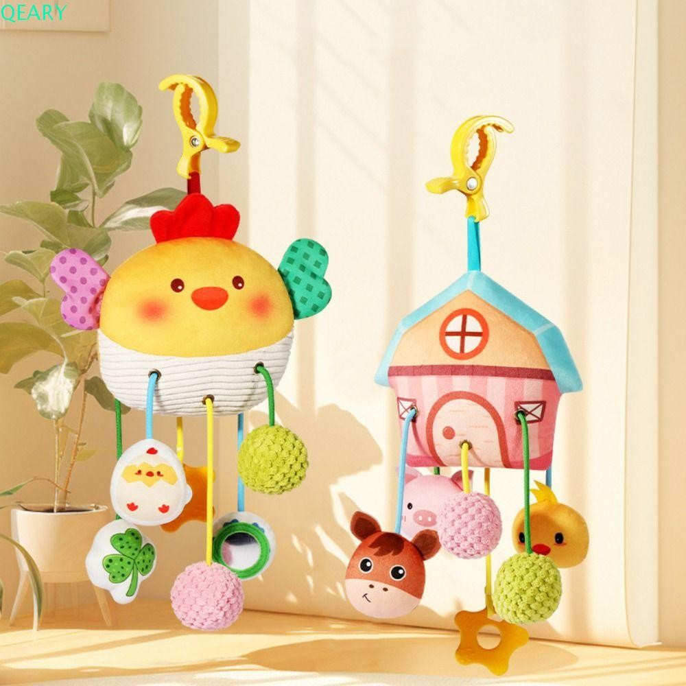Qeary Baby Pull String Toys, Ringing Bead ตุ๊กตารูปปูยัดไส้ Sensory Toy ...