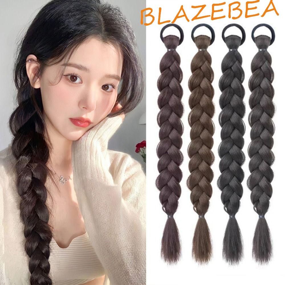 Blazebea ถักเปียยาว, วิกผมปลอม Twist Braids ถักผมหางม้า, อุปกรณ์เสริมผม Hair Extensions ...