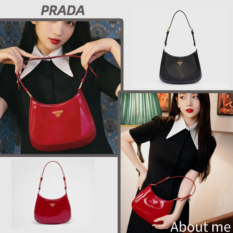 ปราด้า Prada Cleo patent leather handbag กระเป๋าถือสตรี | Shopee Thailand