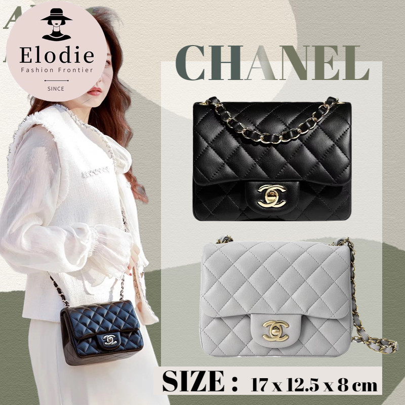 ชาแนลแท้ Chanel MINI CF Series Classic Chain Shoulder Bag วัสดุหนังแกะ ...