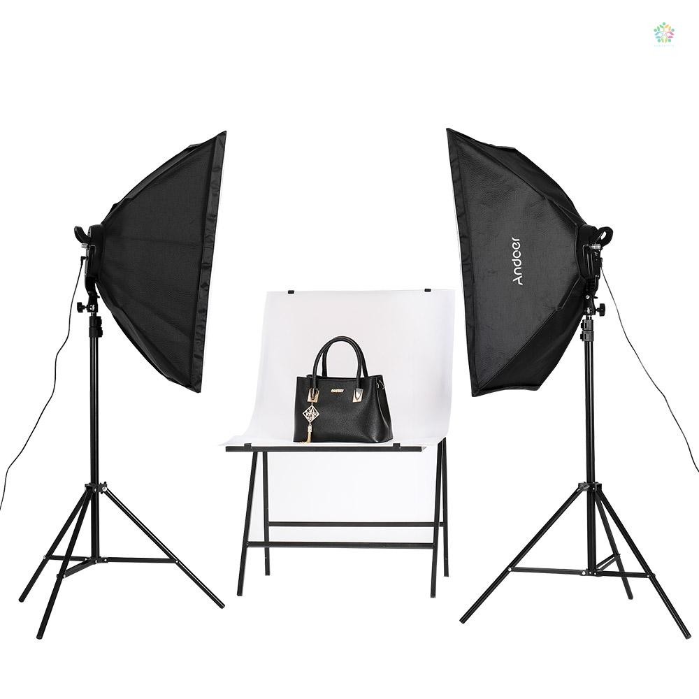 Andoer สตูดิโอการถ่ายภาพ Softbox ชุดไฟ LED รวม 20*28 นิ้ว Softboxes 45W อุณหภูมิสองสี 2700 K ...