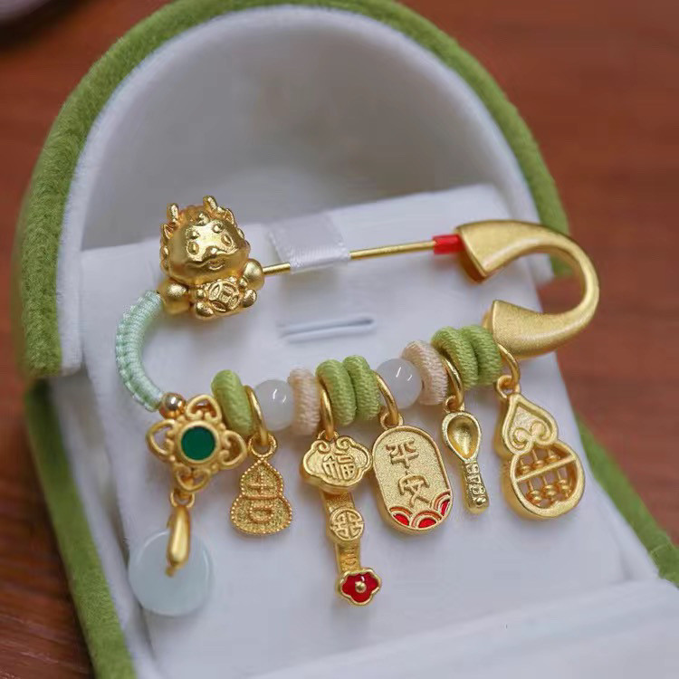 คลอดบุตร Pin Baby Safe เข็มกลัด Pressed Sand Gold Out Buckle Pin ทารก ...