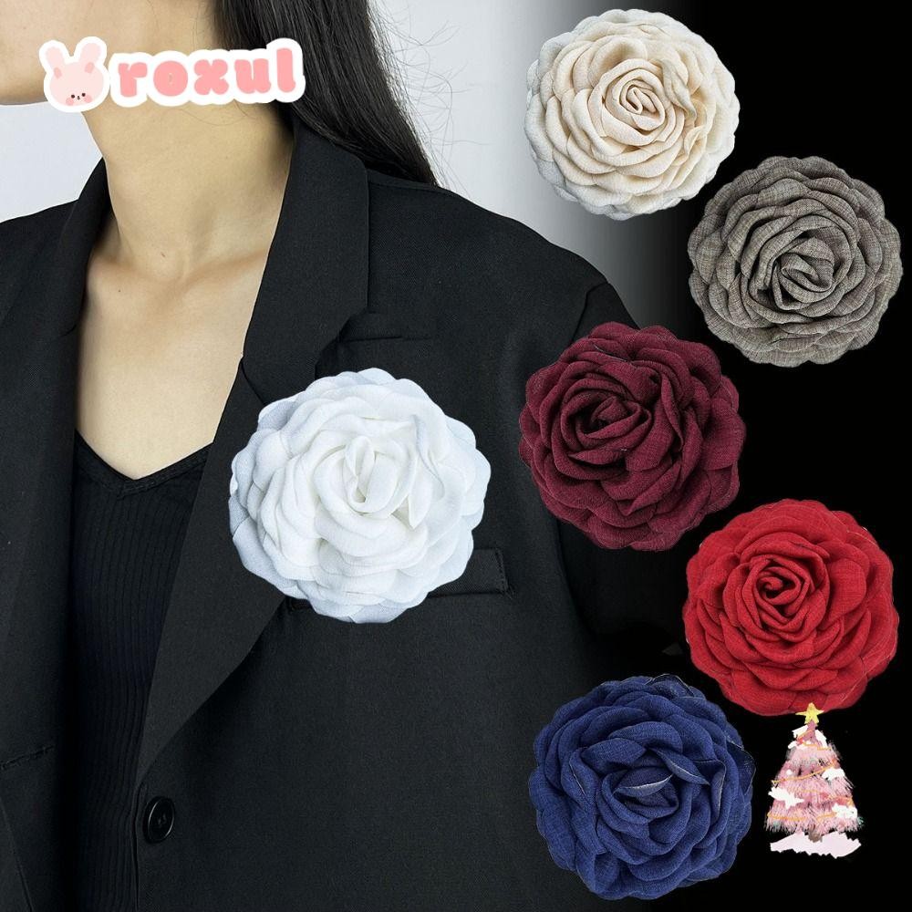 Roxul Lapel Pin, เข็มกลัด Camellia 9 ซม. หลายชั้น, เครื่องประดับชุด ...