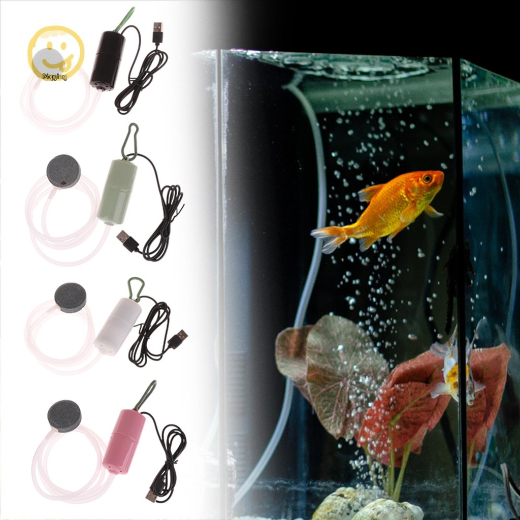 Piqging Aquarium USB Air ปั๊มถังปลา Silent Air Compressor Aquarium แบบ ...