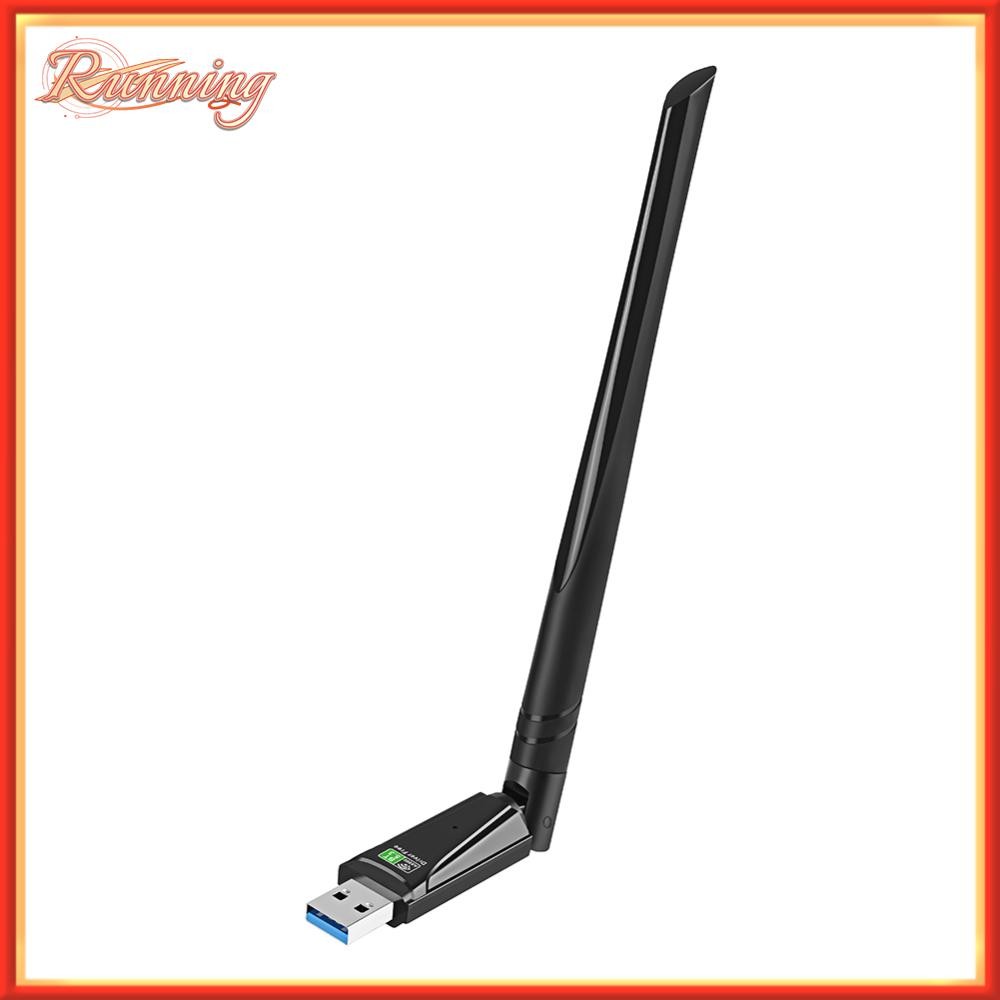 รันนิ่งโอ☽ 900mbps WiFi6 อะแดปเตอร์ USB 5dBi เสาอากาศรับสัญญาณสูงบลูทูธ 5.3 Dual Band 900Mbps ...