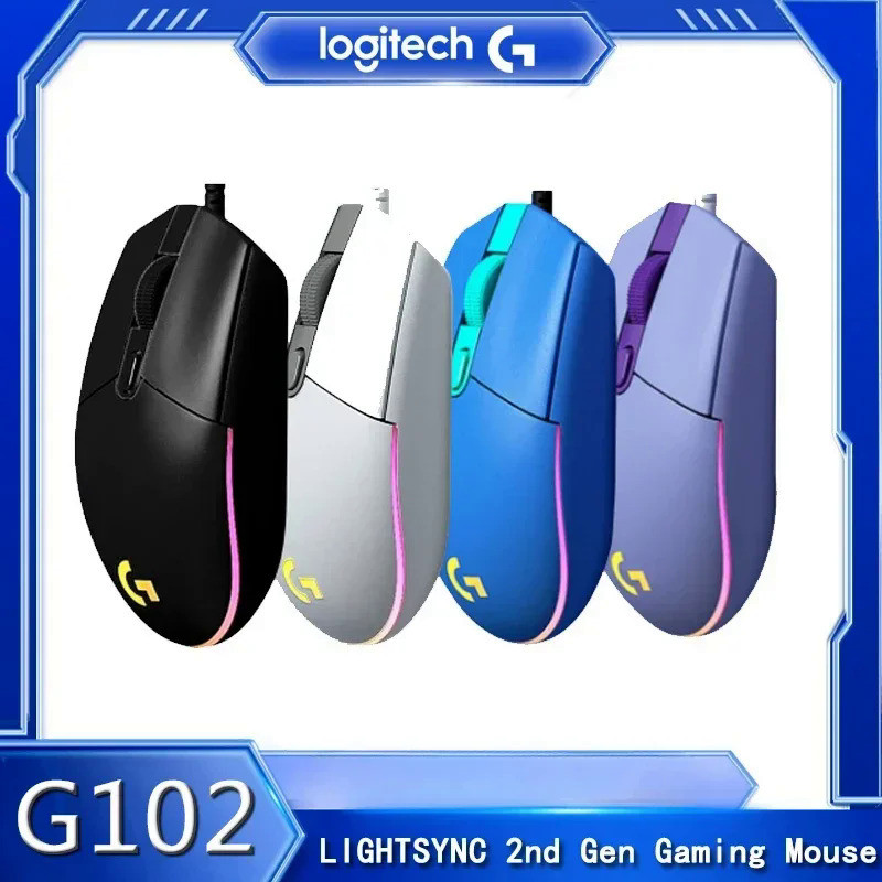 หนูเมาส์เกมมิ่ง Logitech G102 Lightsync 2nd Gen 6 ปุ่ม 8000 Dpi แบบมี ...