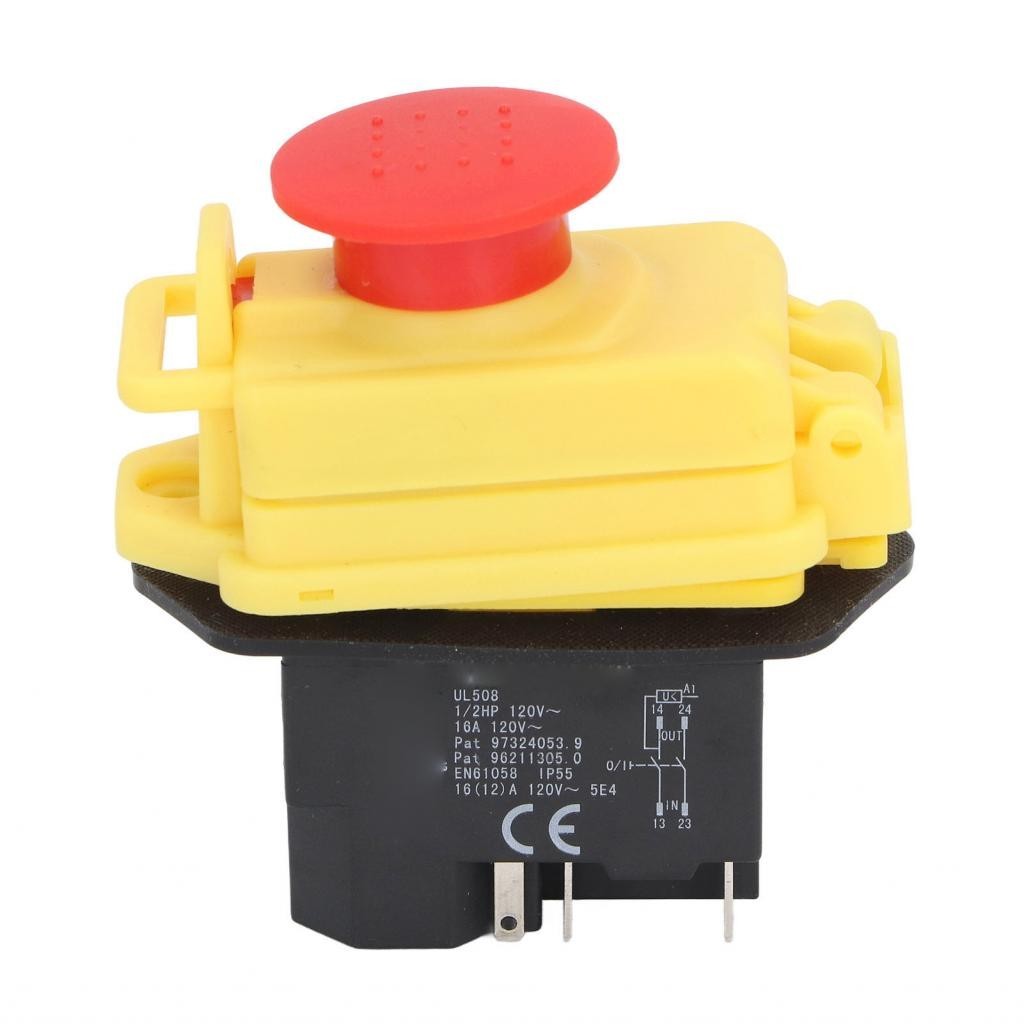 Power Tool Push Button Switch Electromagnetic 120V 16A IP55 Waterproof ...