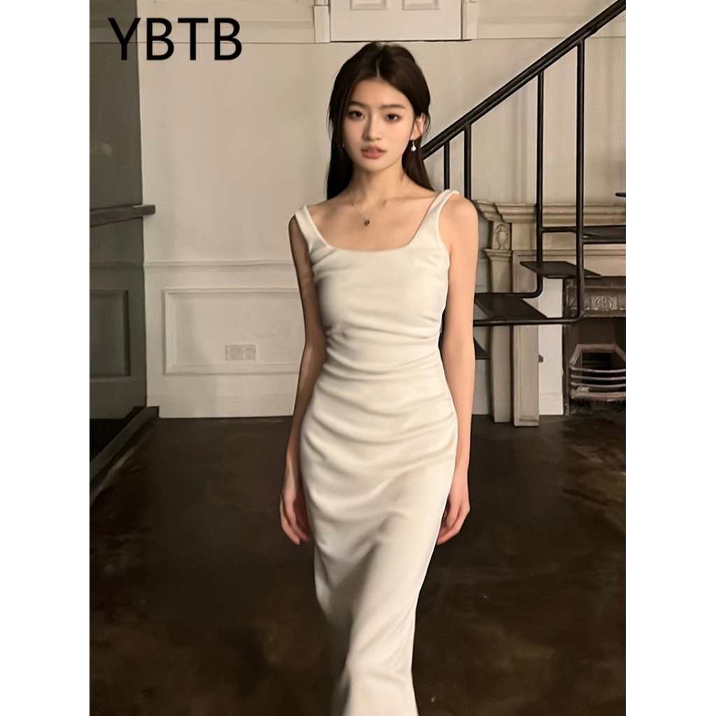 Ybtb ชุดเดรสสายเดี่ยว ทรงสลิมฟิต 8110 | Shopee Thailand