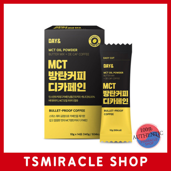 DAY＆ MCT Oil Powder Bulletproof Coffee Decaffeinated Coffee 14 Packets ...