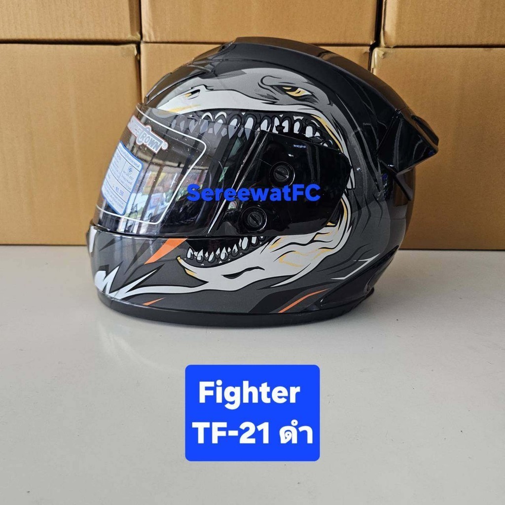 หมวกกันน็อค และ ชิว SpaceCrown รุ่น Fighter STK ขนาดไซด์ L (รอบศรีษะ 59 ...