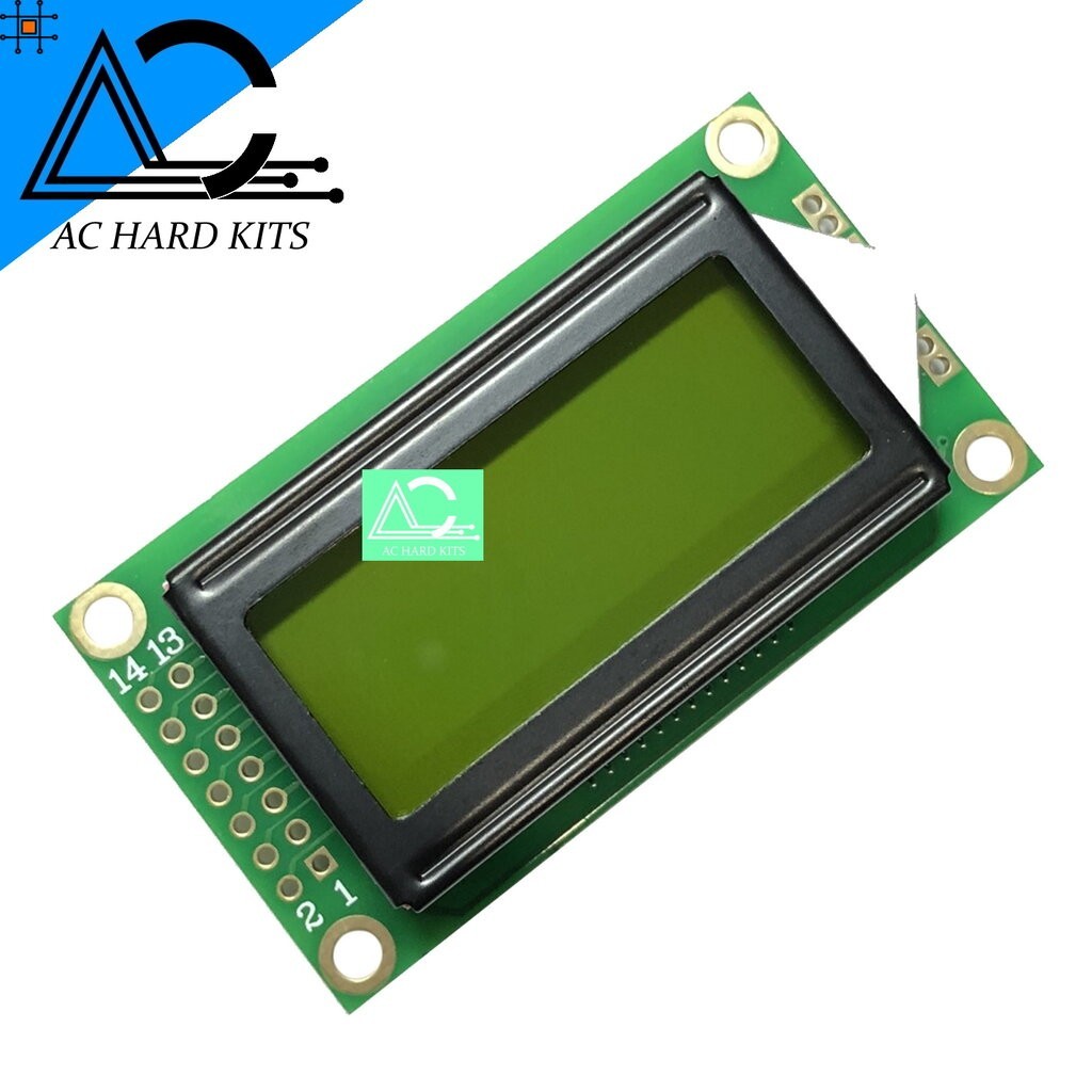 2004 1602 0802 LCD I2C Interface with backlight Blue / Yellow Screen ...