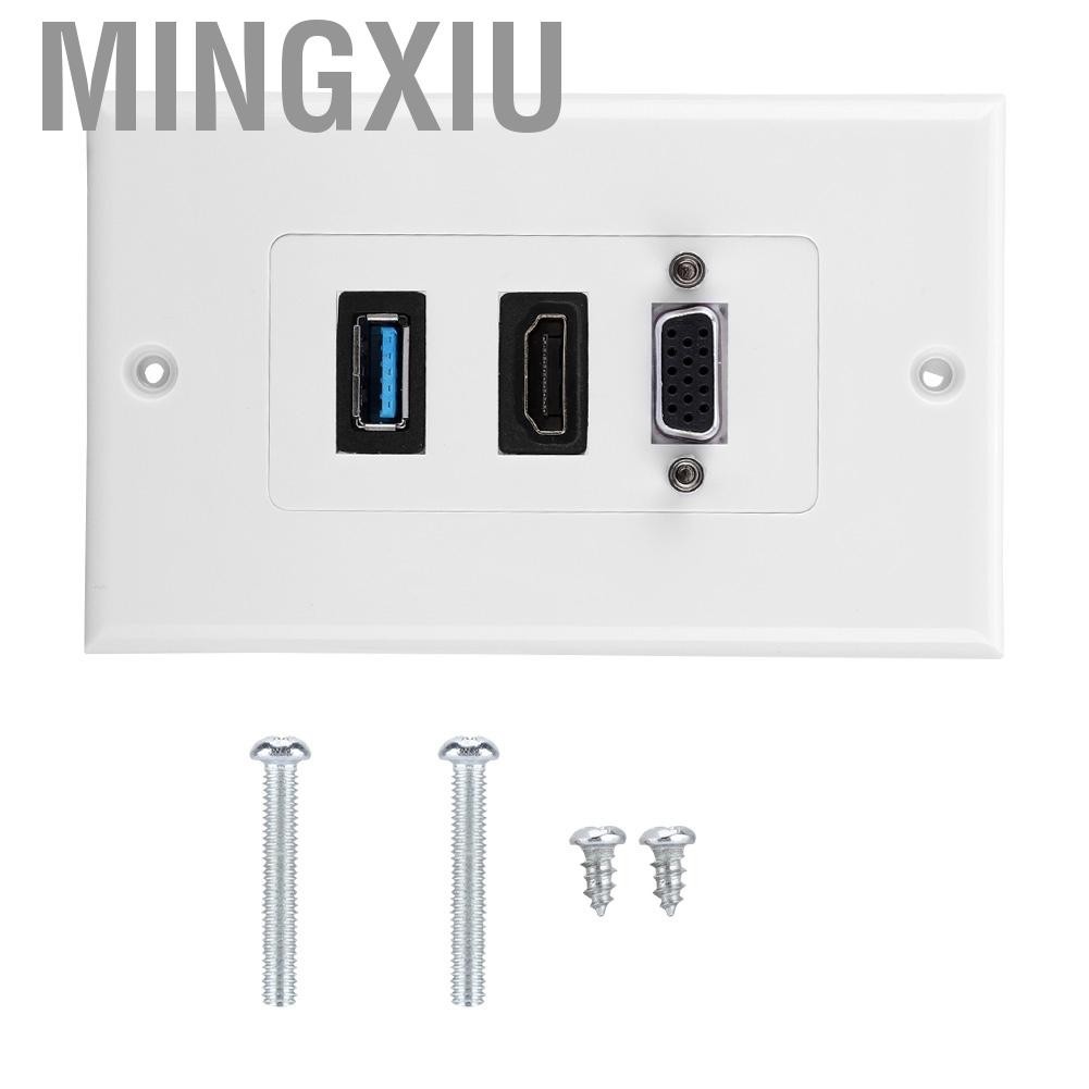 Mingxiu US 3-PORT VGA USB3.0 Socket Wall Mount Panel Adapter C | Shopee ...