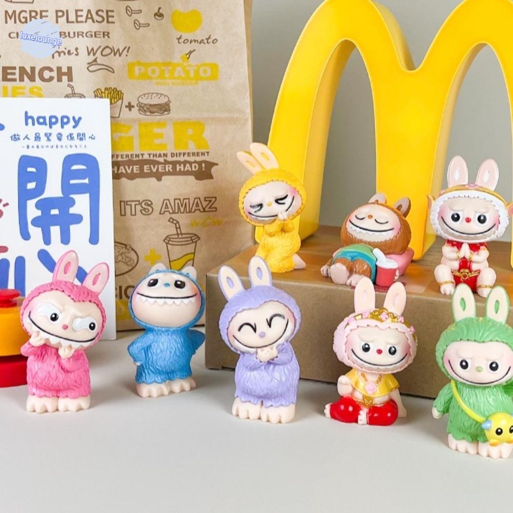 Luxelunge Labubu Action Figure, น่ารักสีลูกกวาด Labubu รูปตุ๊กตา, มินิ ...