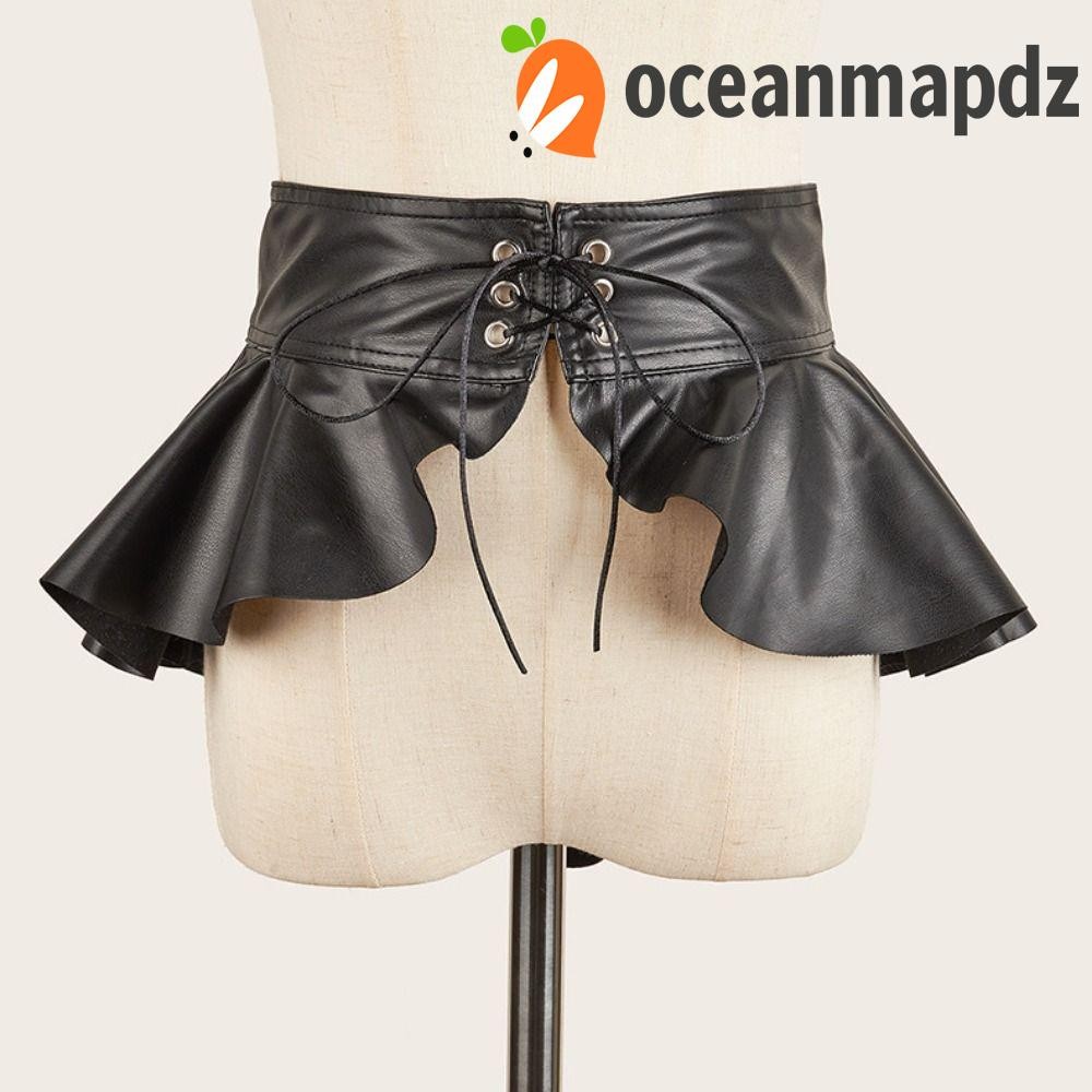 Oceanmapdz Cummerbunds กับกระโปรง,ชุด Girdle สายรัดเข็มขัดหญิง,บุคลิกภาพ PU หนังเอวสูงเข็มขัด ...