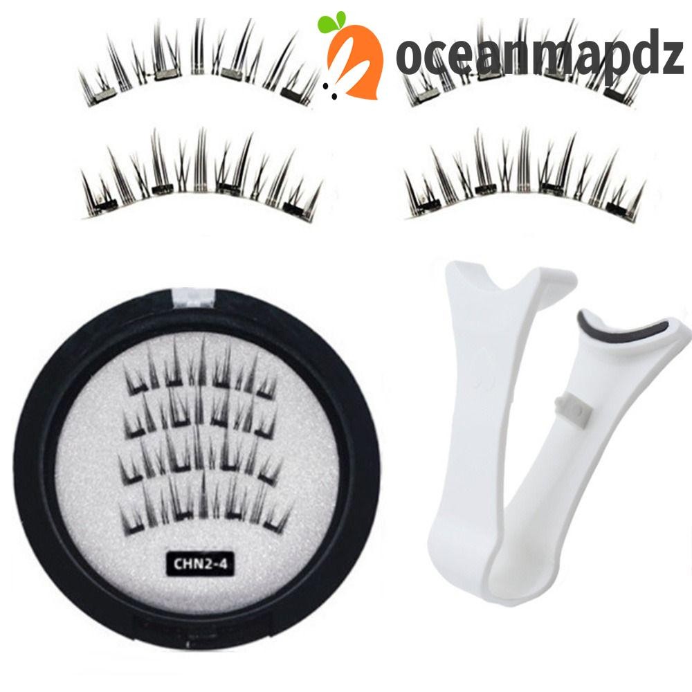 Oceanmapdz 2 คู่ขนตาแม่เหล็ก,Reusable Full Strip 4 แม่เหล็ก Lashes,อัพเกรดธรรมชาติFluffy Ultra ...