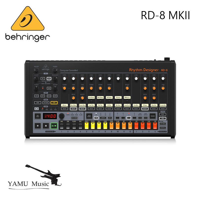 Behringer Rhythm Designer RD-8 MKII Classic Analog Drum Machine เสียงกลอง 16 เสียง, 64 Step ...
