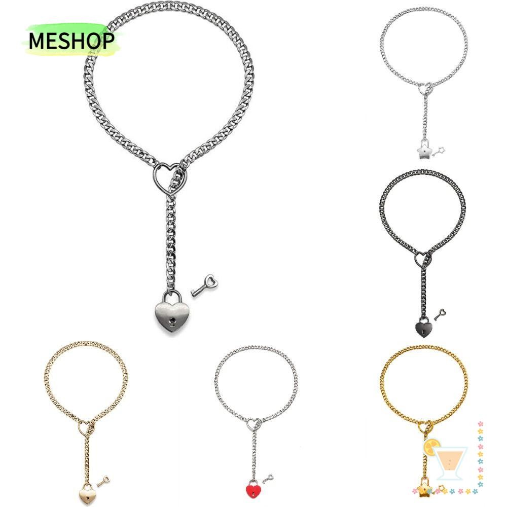 Me แหวนสลิปโซ่, Punk Rock Cuban O-Ring Lariat สร้อยคอหัวใจ, แฟชั่น ...