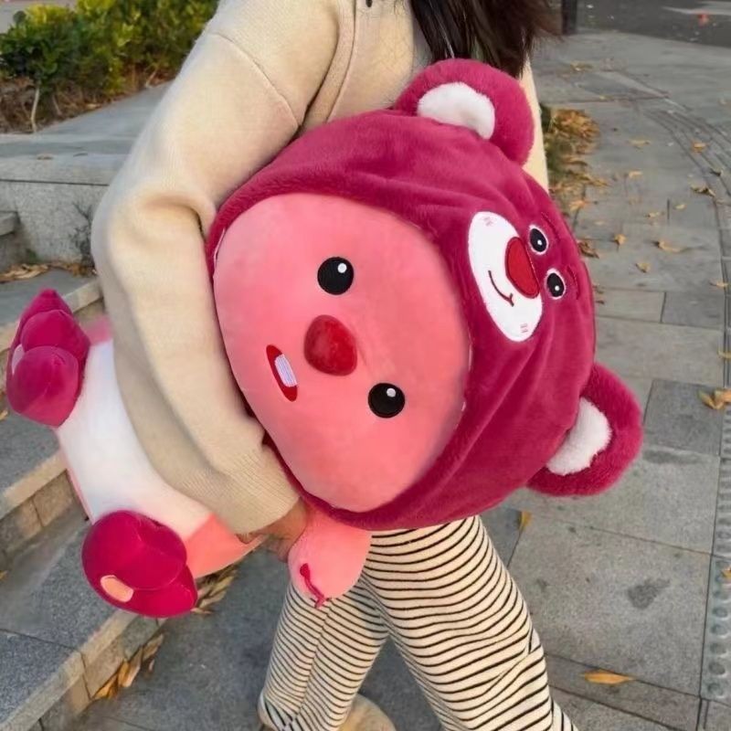 Strawberry Bear Loopy Ruby Plush Toy Transformed Beaver Doll Cute 7020