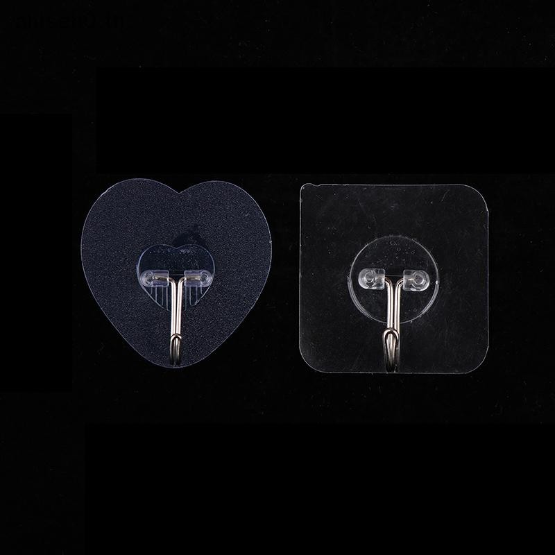 Ahlsen0 ตะขอกาวตนเอง ตะขอติดผนัง แข็งแรง ไม้แขวนเสื้อสแตนเลสโปร่งใส Multi-Function Traceless ...