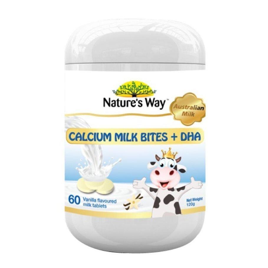 Nature's Way Calcium Milk Bites + DHA 60's. นมอัดเม็ดเสริมแคลเซียม ตรา ...