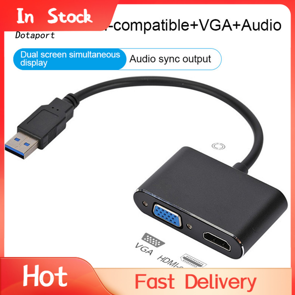 Kddt- อะแดปเตอร์แปลงวิดีโอ USB C เป็น HDMI อุปกรณ์เสริมคอมพิวเตอร์ ...