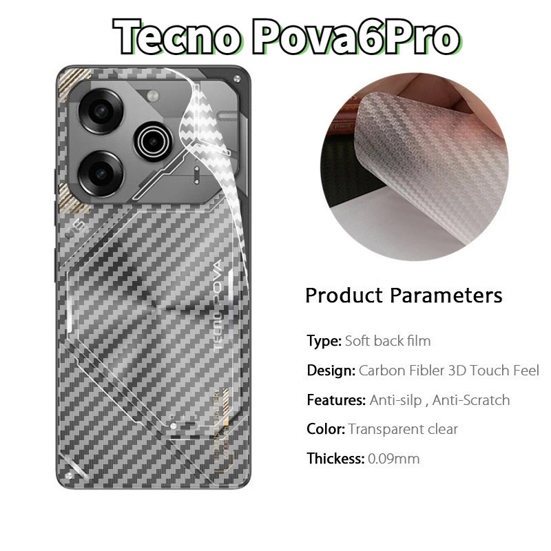 Tecno Pova6Pro สําหรับ Tecno Pova 6 Pro 5 Pova6 Pova5 Pro 5G 2024 ฟิล์มกันรอยด้านหลัง ฟิล์ม ...