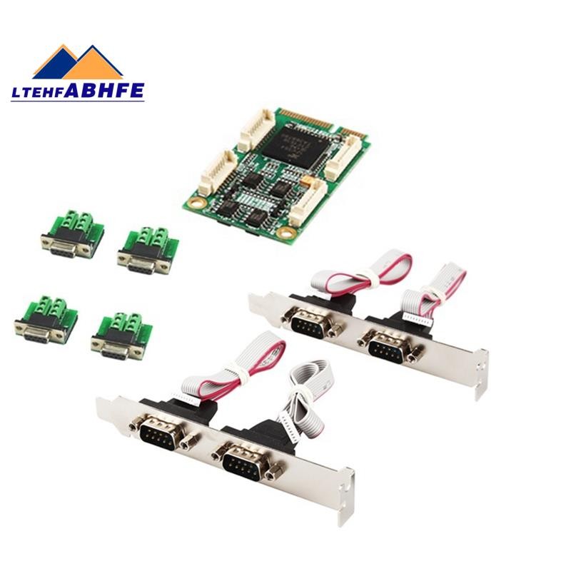 Mini PCIe 4 พอร์ต RS422 RS485 Db9 Com ครึ่งขนาด Mini PCI Express Serial ...