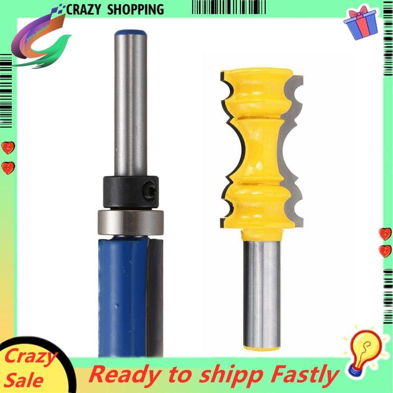 1/4 นิ้ว Shank Router Bit Twin 2 Fluted Imperial Jig แม่แบบเครื่องตัด 1 ...
