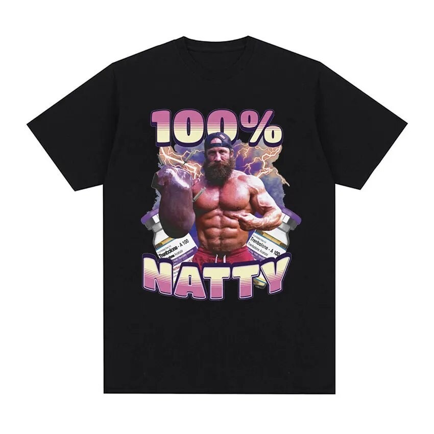 เสื้อยืด พิมพ์ลายกราฟฟิค Natty Gym Meme สไตล์วินเทจ สําหรับผู้ชาย ...