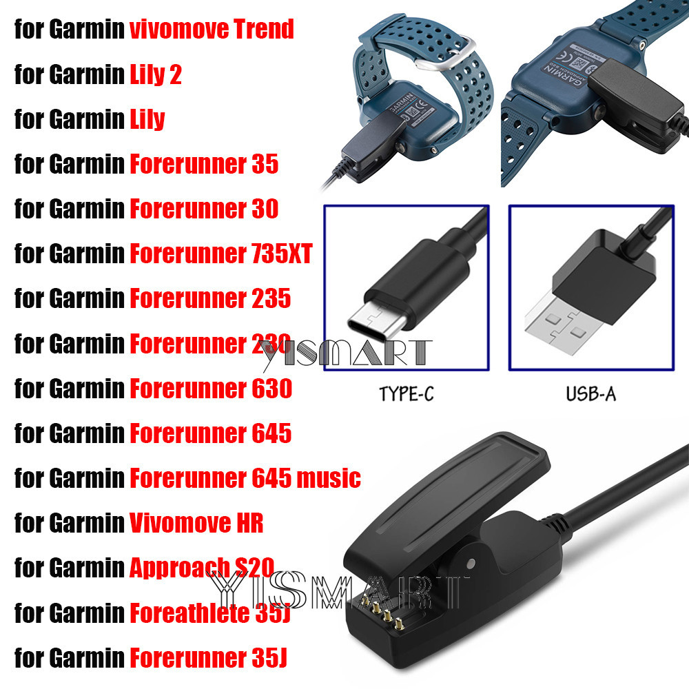 แท่นชาร์จ USB สําหรับ Garmin Vivomove Trend Lily 2 Garmin Forerunner ...