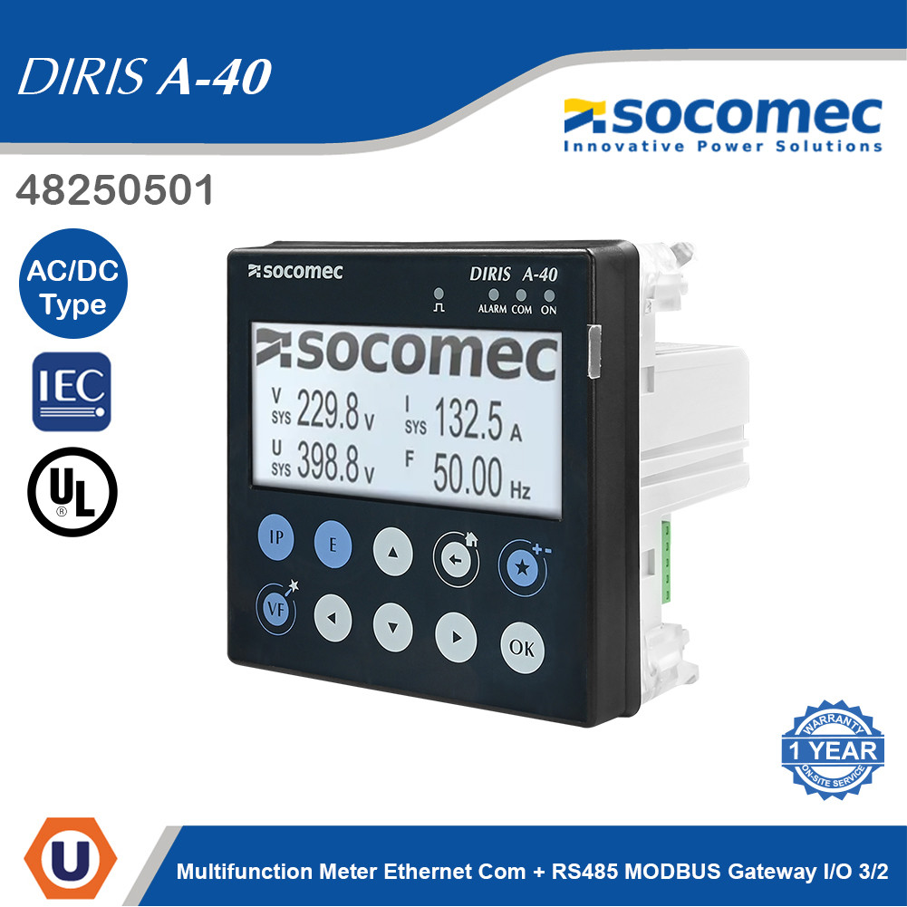 Socomec Multifunction Meter DIRIS A-40 + RS485 MODBUS gateway I/O 3/2 ...