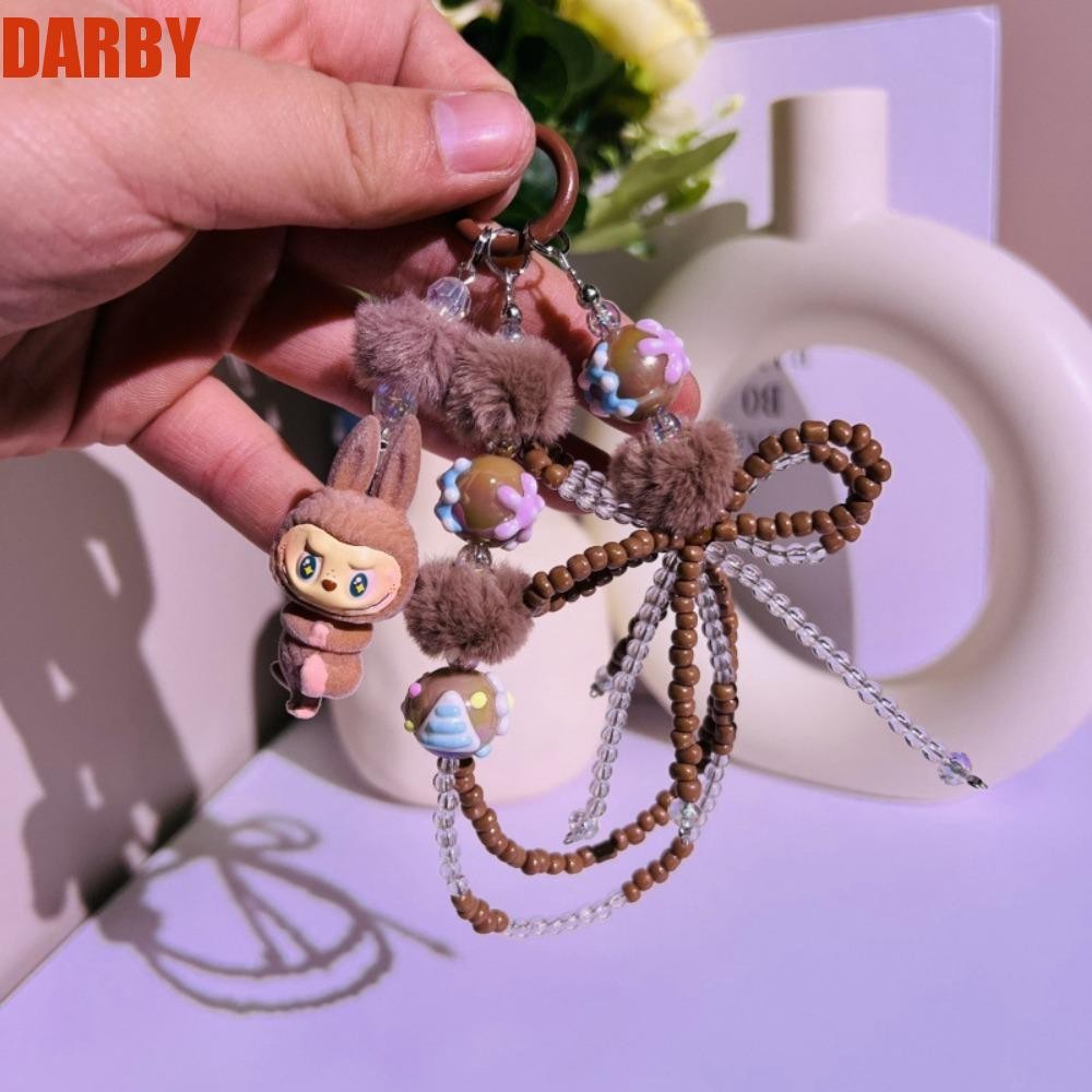 Darby Lazy Yoga Labubu Doll, ซิลิกาเจล Plush Ball Flocking Labubu Key ...