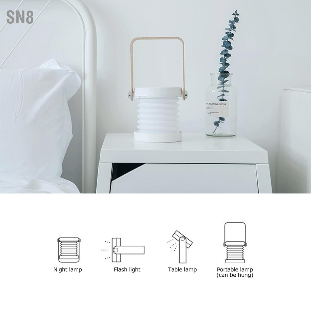 SN8 โคมไฟอ่านหนังสือแบบพับได้แบบพกพา Touch Control Dimmable LED Night ...