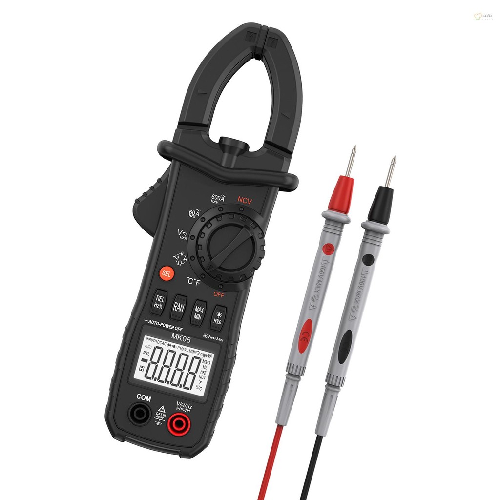 Meterk แบบพกพามือถือ 6000 นับ Digital Clamp Meter NCV AC/DC แรงดันไฟฟ้า ...