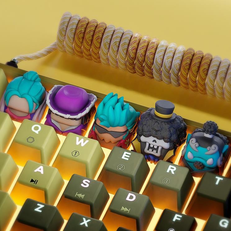 One Piece Theme Mechanical Keyboard Custom Keycap สีขาวรุ่น GK การ์ตูน ...
