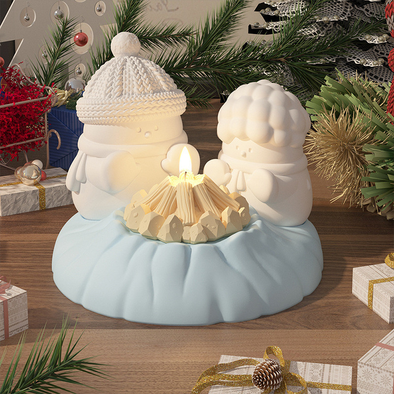 น่ารัก Snowman Aromatherapy Diffuser เครื่องประดับหินแม่พิมพ์ซิลิโคน ...