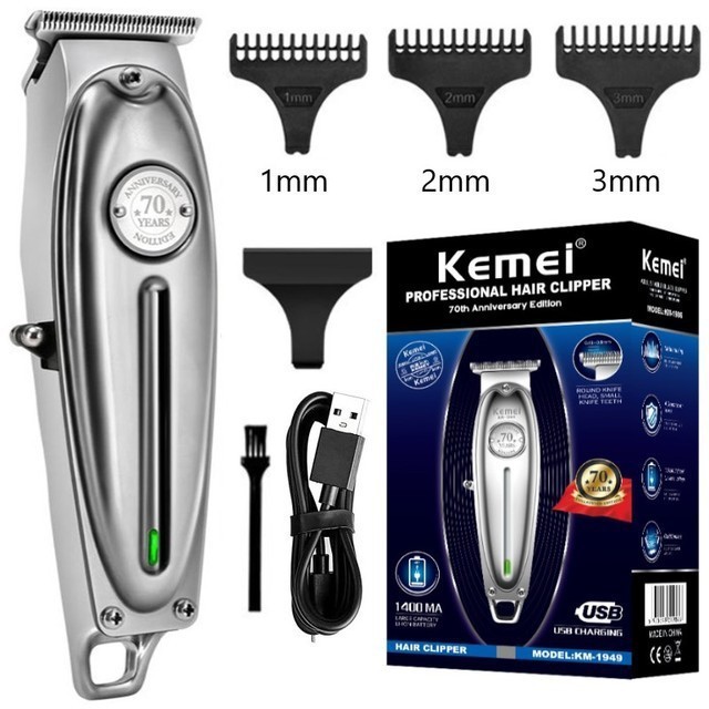 ปัตตาเลี่ยนกันขอบ Kemei KM-70ปี 1949 สีเงิน ฟันเดิม บาร์เบอร์ | Shopee Thailand