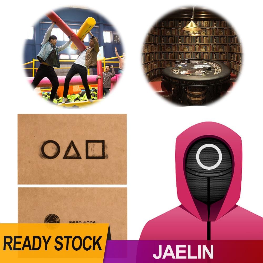 S-quid Game Karten Party Card การ์ดเชิญการ์ด Gonggi วงกลมสามเหลี่ยม ...