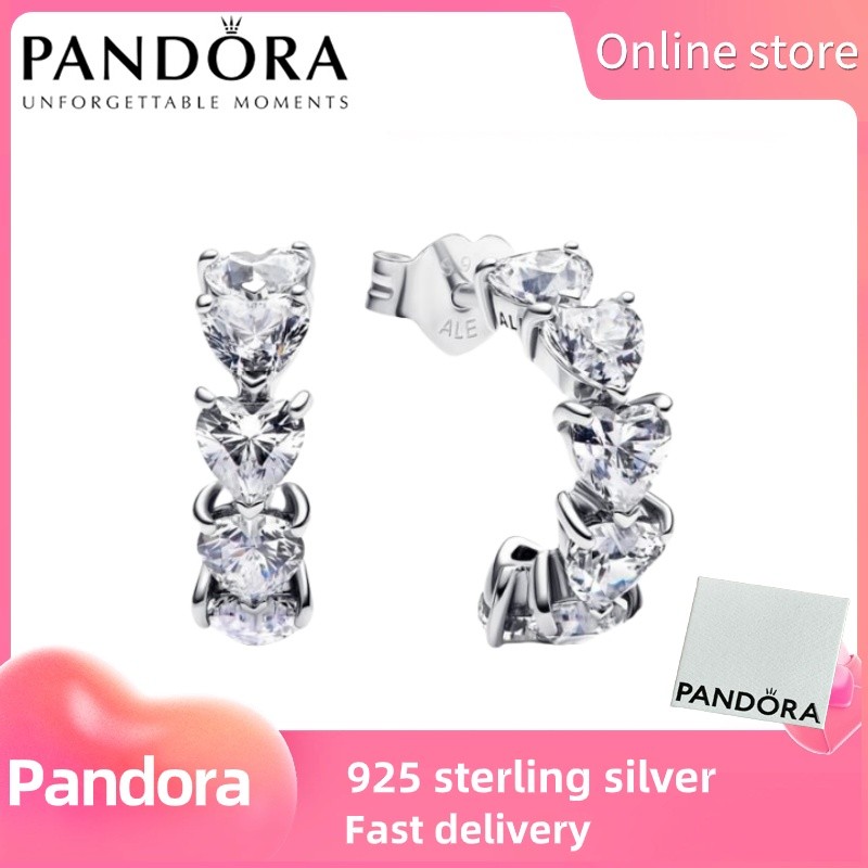 100% ของแท้ เงินสเตอร์ลิง S925 PANDORA [ 293657 C01] ต่างหูห่วงเปิด ...