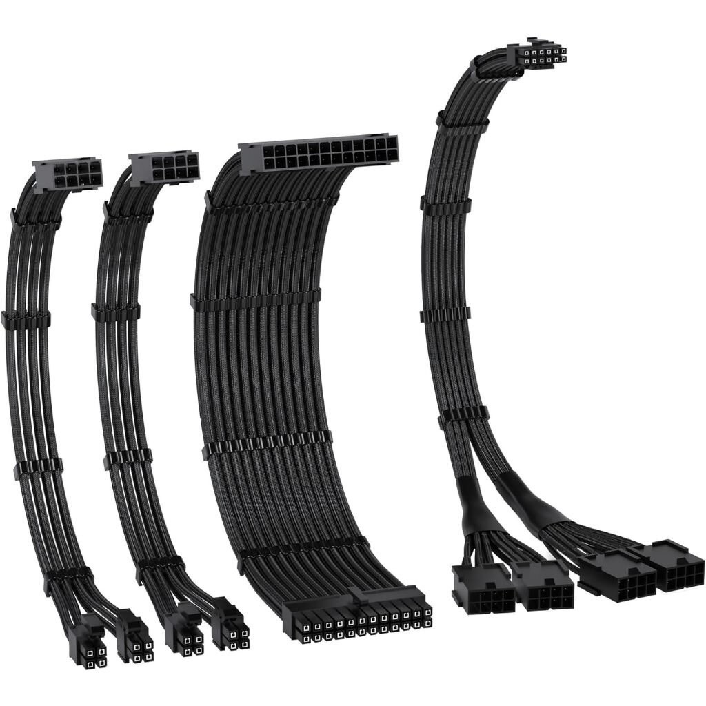 EZDIY-FAB 16AWG ชุดสายถัก 12VHPWR & 24Pin,4+4 Pin Black PSU 4 Cable ... EZDIY-FAB 16AWG ชุดสายถัก 12VHPWR & 24Pin,4+4 Pin Black PSU 4 Cable ...