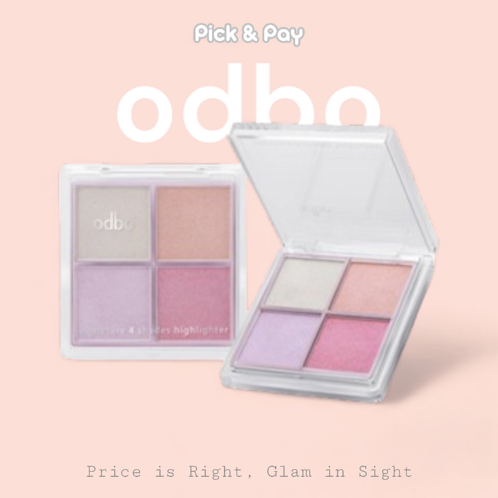 odbo ไฮไลท์ เนื้อเนียนนุ่ม เกลี่ยง่าย Signature 4 Shades Highlighter (OD1318) | Shopee Thailand