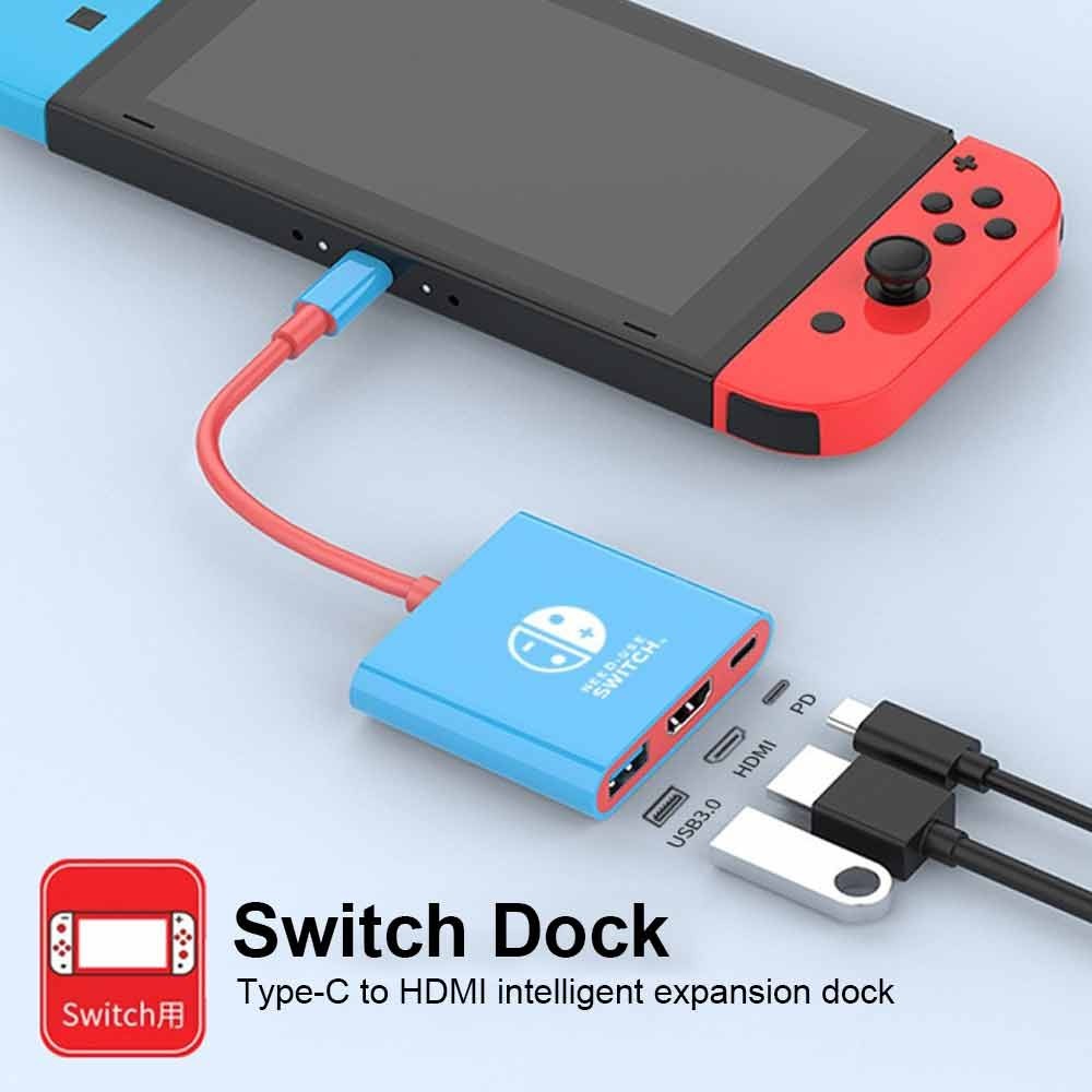 Typec to HDMI Adapter 3in1 USB C Hub Type C Docking Station Nintendo ...