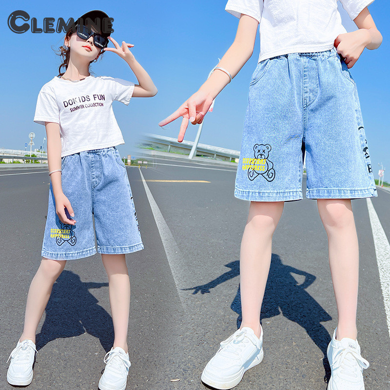 Clemineกางเกงยีนขายาว แบบบาง แฟชั่นฤดูร้อน สําหรับเด็กผู้หญิง | Shopee ...