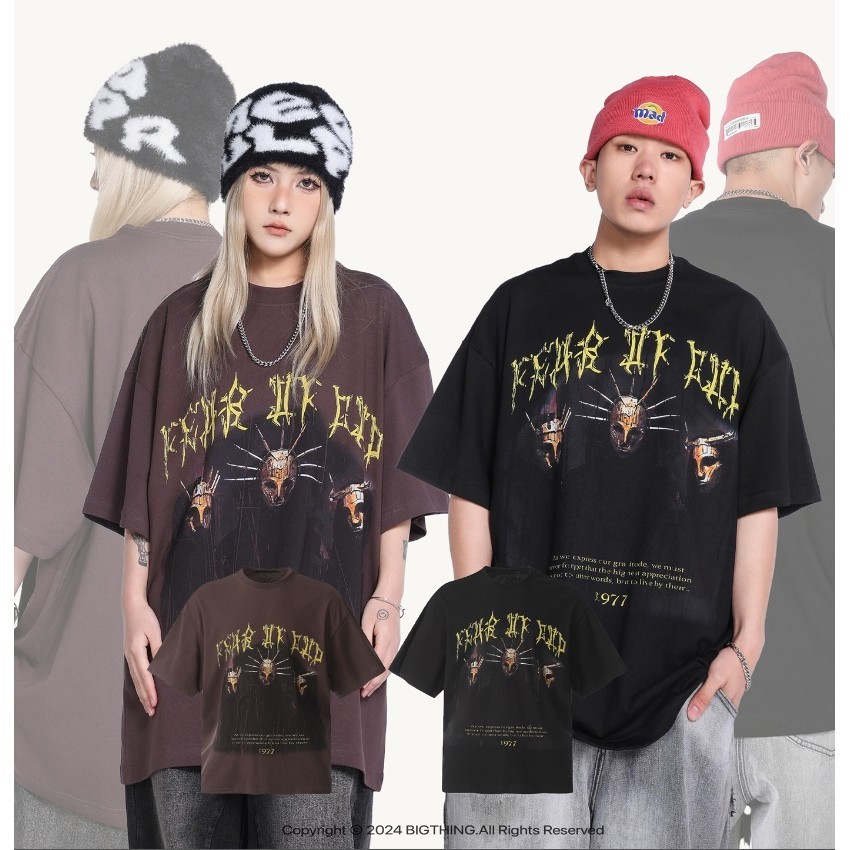 เสื้อยืดคอกลม แขนสั้น พิมพ์ลาย High Street OF GOD Dark สไตล์วินเทจย้อน ...