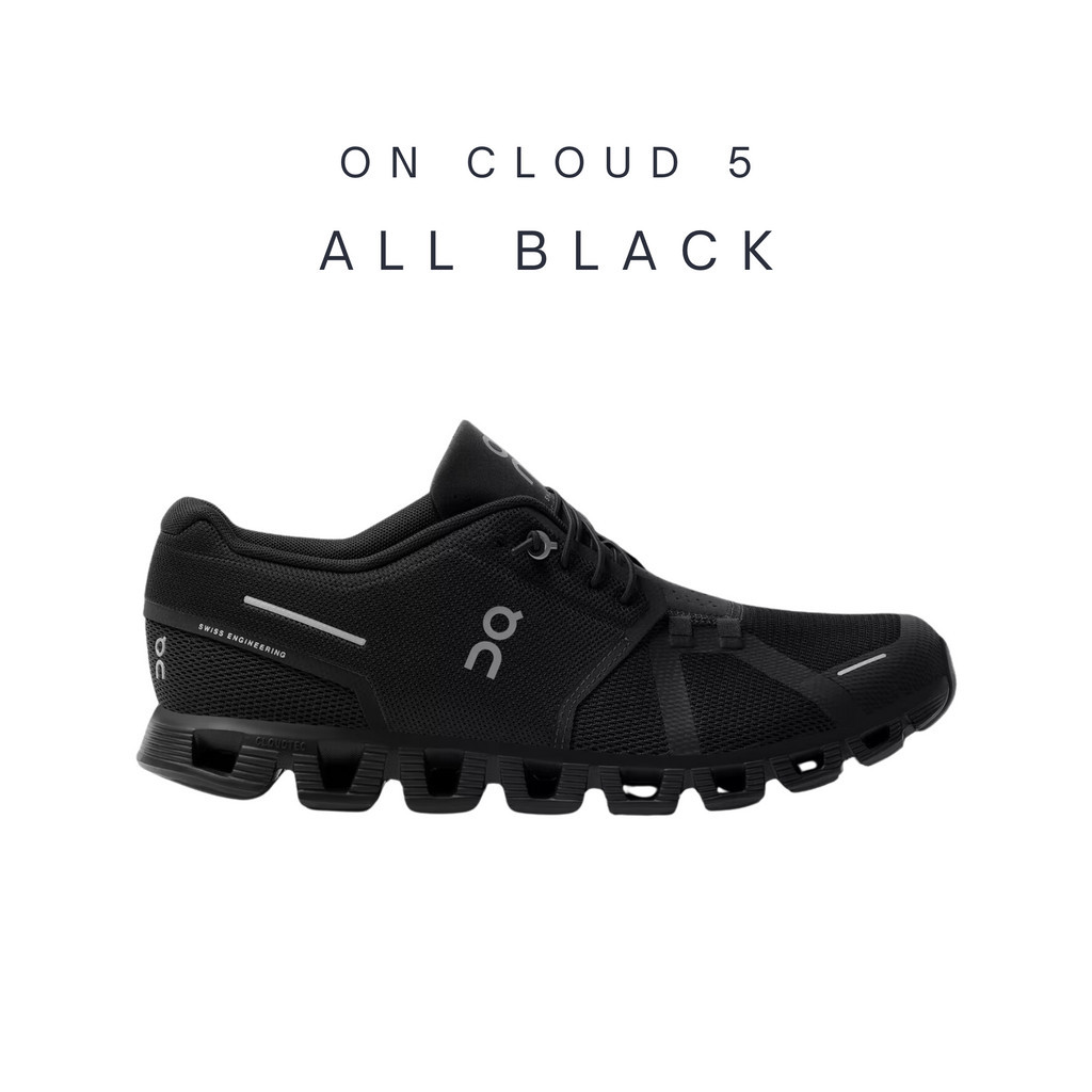 [พร้อมส่ง] On Running Cloud 5 Mens All Black 59.98986 | Shopee Thailand