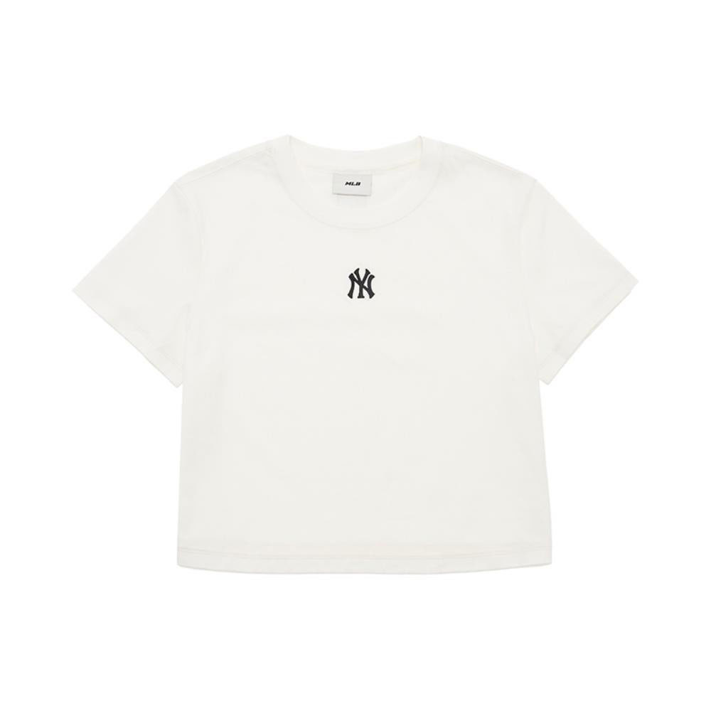 MLB เสื้อยืดทรงครอปผู้หญิง Basic Small Logo รุ่น 3FTSB0443 50IVS สีขาว ...