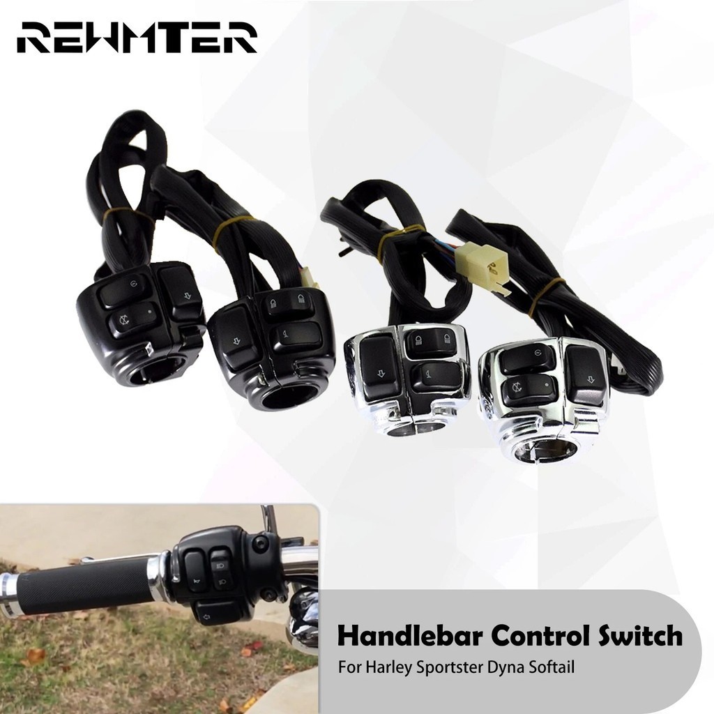 RW Motorcycle 1" 25mm Handlebar Turn Signal Control Switch For Harley ...