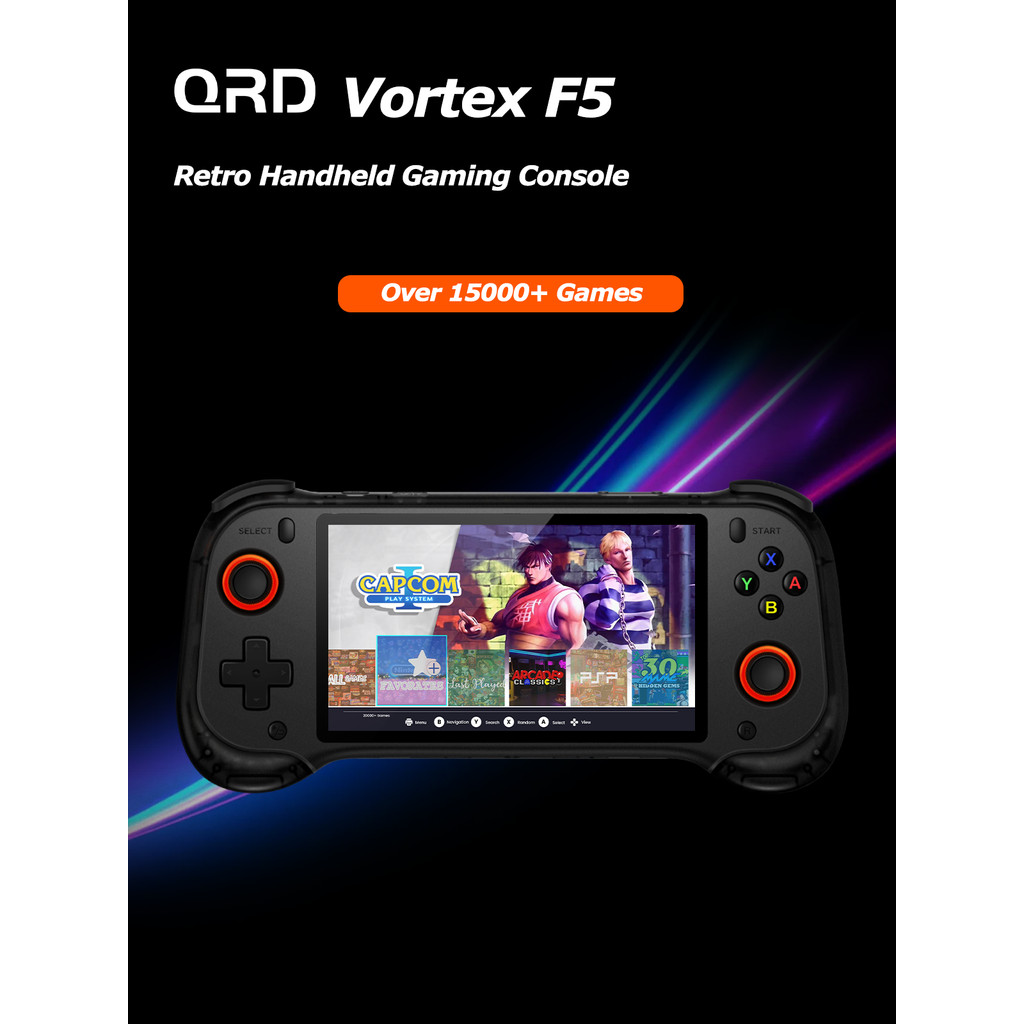 Qrd Vortex F5 Retroคอนโซลเกมมือถือ 5.5 นิ้วหน้าจอIPS LinuxระบบHALLผลจอย ...