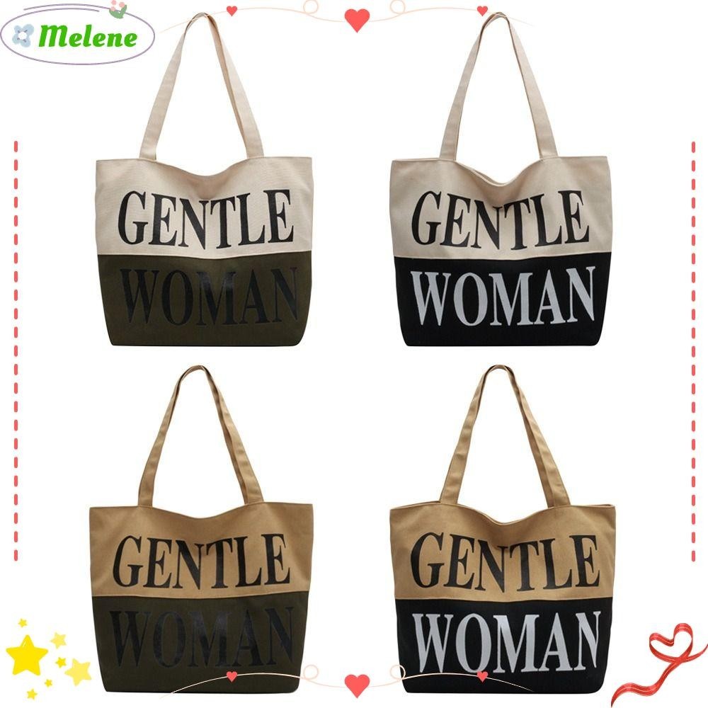 Melene กระเป๋าถือ ผ้าแคนวาส ผ้าฝ้าย จุของได้เยอะ แบบพกพา สําหรับผู้หญิง ...