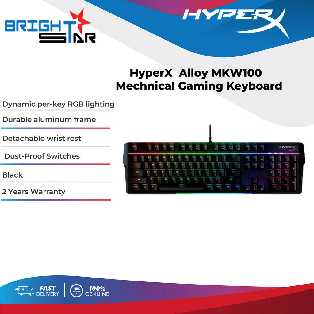 Hyperx Alloy MKW100 คีย์บอร์ดเกมมิ่ง วิศวกรรม - รูปแบบ US | Shopee Thailand